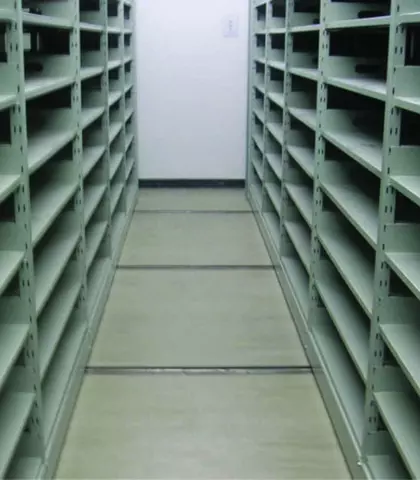Industrial floor in books storage area of National Library | Saint ...